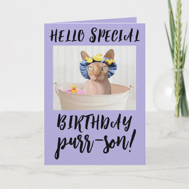 SPHYNX HAIRLESS CAT BIRTHDAY GREETING CARDS | Zazzle