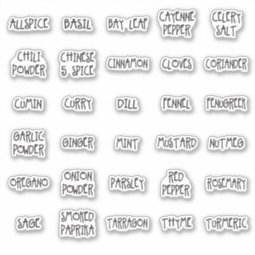 Spice jar labels casual font | Zazzle