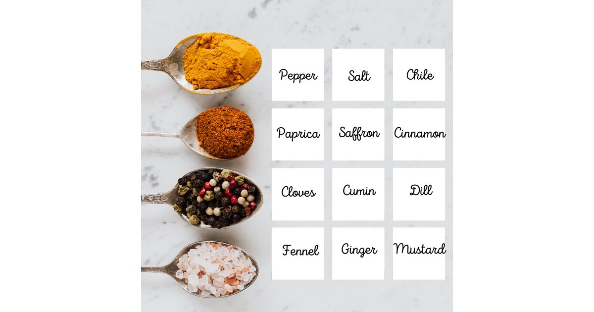 Spice labels for chefs gourmet cooks poster | Zazzle