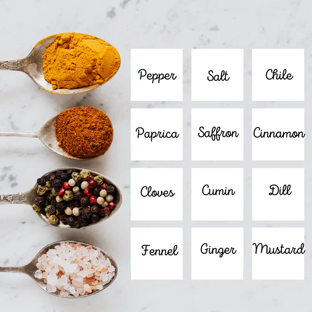 Spice labels for chefs gourmet cooks poster | Zazzle