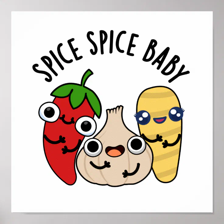 Spice Spice Baby Funny Food Pun Poster | Zazzle