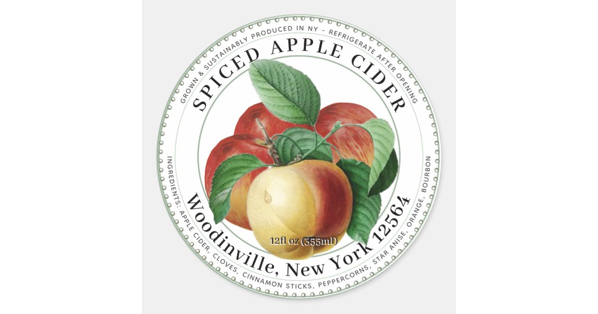 Spiced Apple Cider Product Label | Zazzle