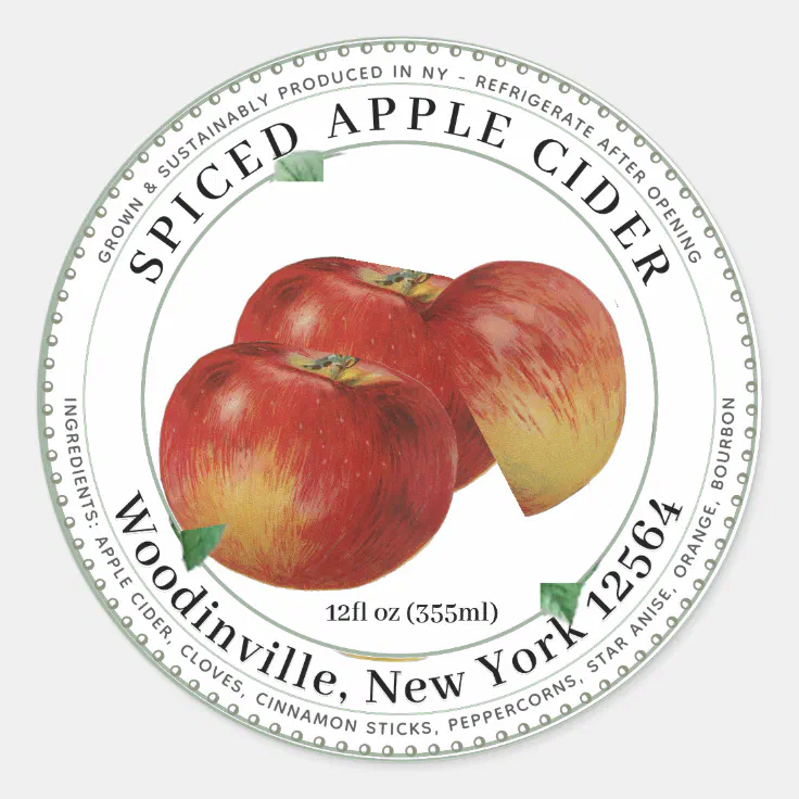 Spiced Apple Cider Product Label | Zazzle
