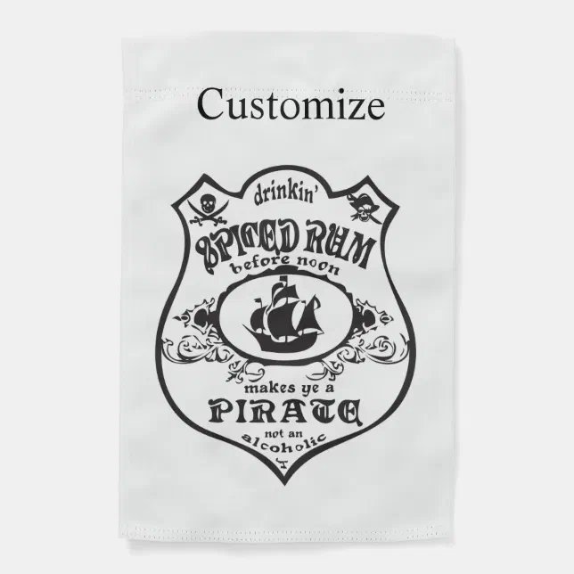 Spiced Rum Pirate Drink Thunder_Cove Garden Flag | Zazzle