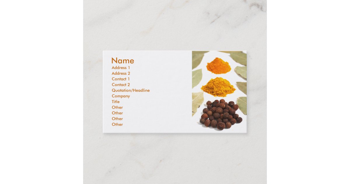 Spices Business Card | Zazzle