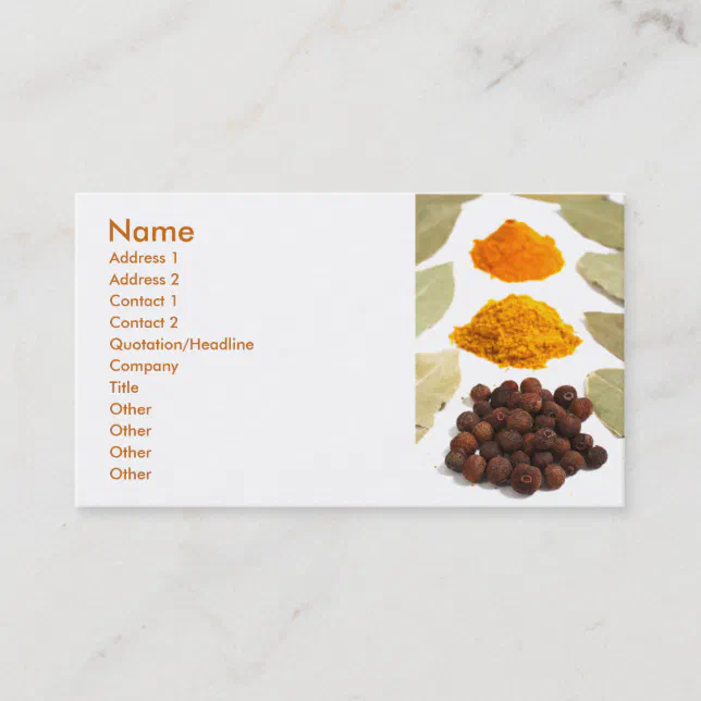 Spices Business Card | Zazzle