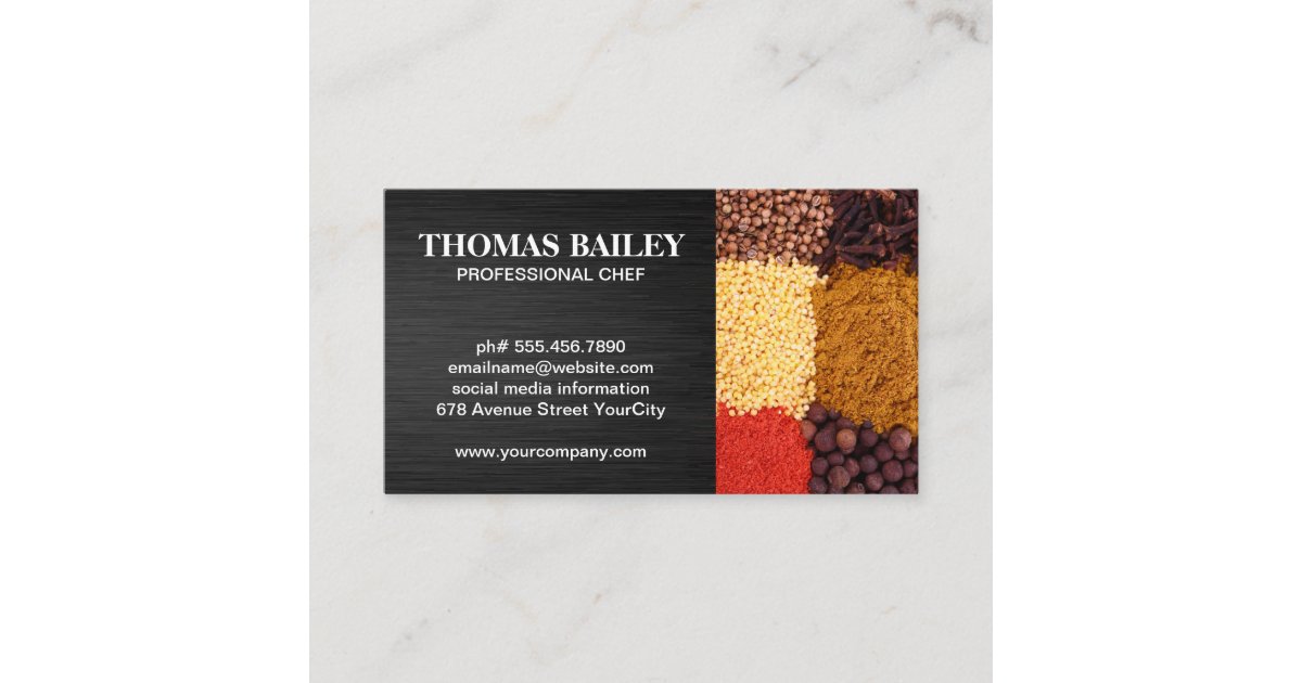 Spices | Restaurant Owner Business Card | Zazzle