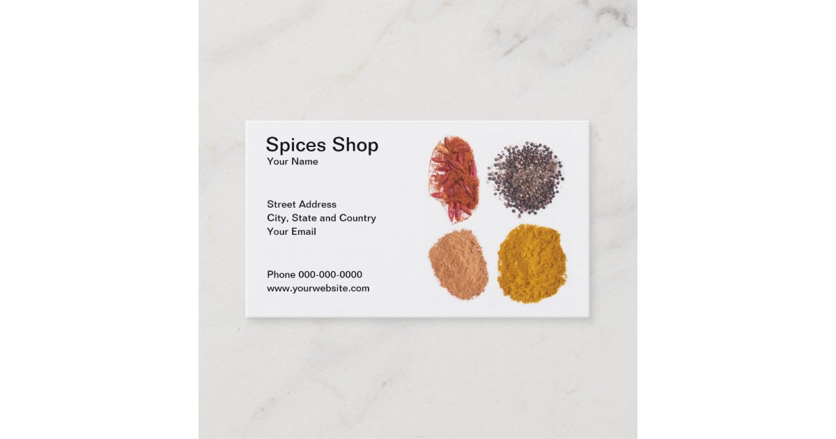 Spices Shop Business Card | Zazzle