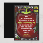 SPICY HOT CHILI PEPPER Party Invitation Invite | Zazzle