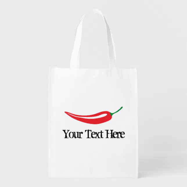Spicy hot red chili pepper grocery shopping bag | Zazzle