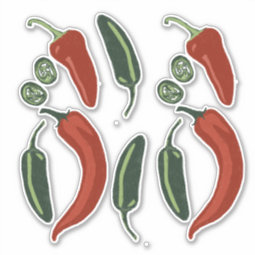 Spicy Jalapeno Chile Pepper Set Sticker | Zazzle