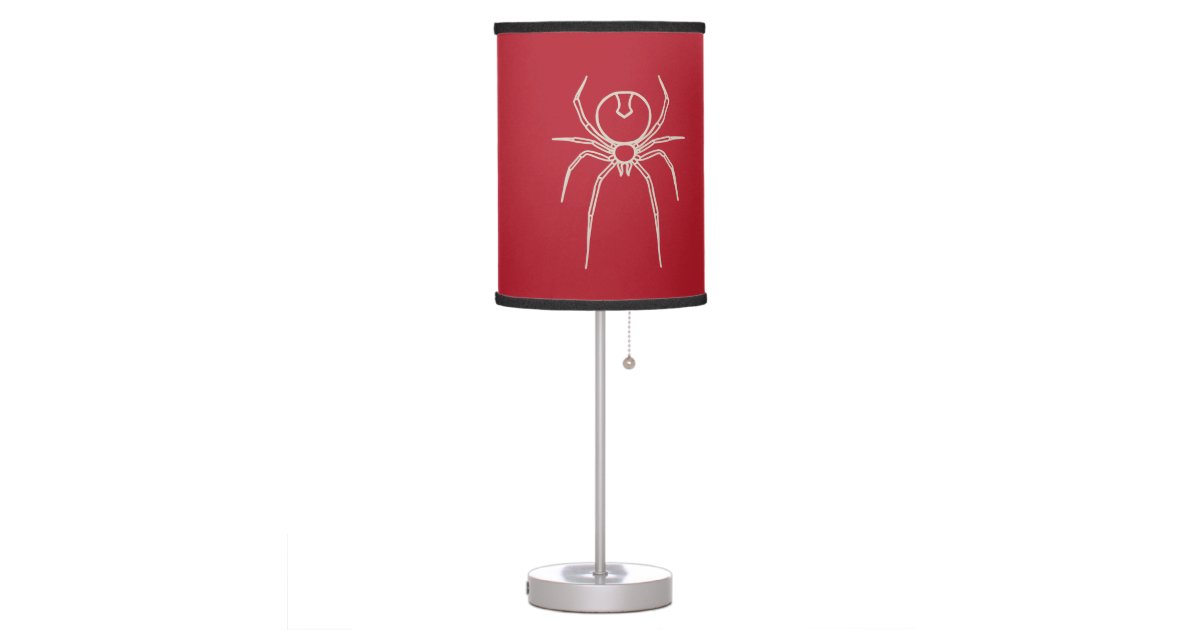 Spider - Blood Red and Bone White Table Lamp | Zazzle