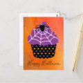 Spider cupcake Halloween theme Postcard | Zazzle