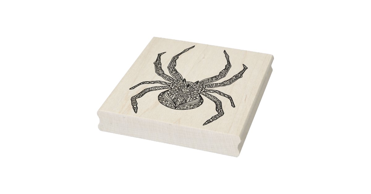 Spider Doodle Rubber Stamp | Zazzle