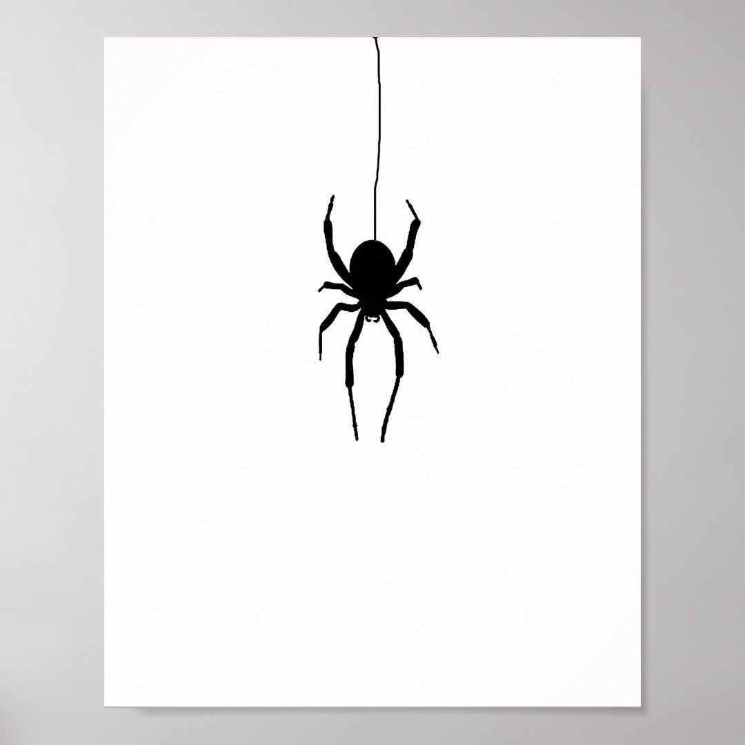 Spider Hanging Spider Web Halloween Painting Poster | Zazzle