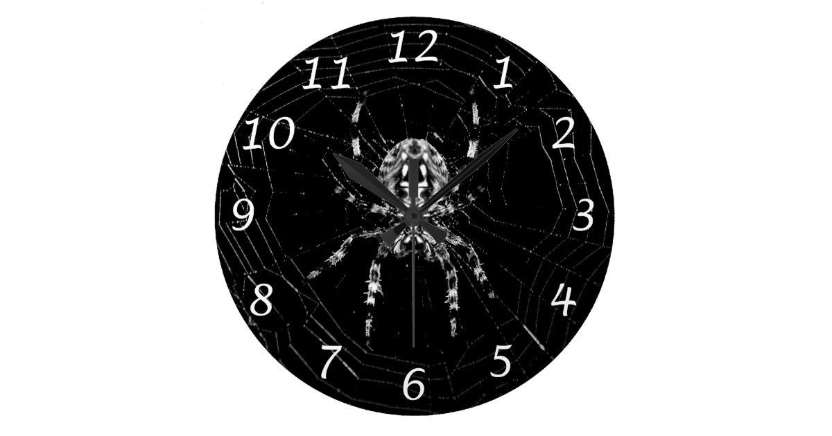 Spider in Web Wall Clock | Zazzle.com