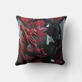 Spider-Man: Carnage Versus Venom Painting Throw Pillow | Zazzle