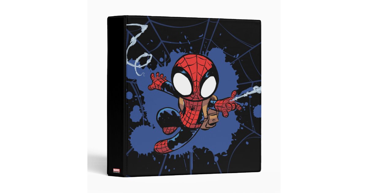 Spider-Man | Chibi Spider-Man Web-Swinging 3 Ring Binder | Zazzle