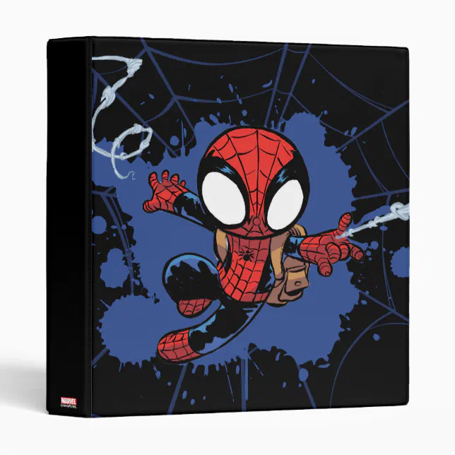 Spider-Man | Chibi Spider-Man Web-Swinging 3 Ring Binder | Zazzle