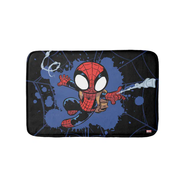 Spider-Man | Chibi Spider-Man Web-Swinging Bath Mat | Zazzle