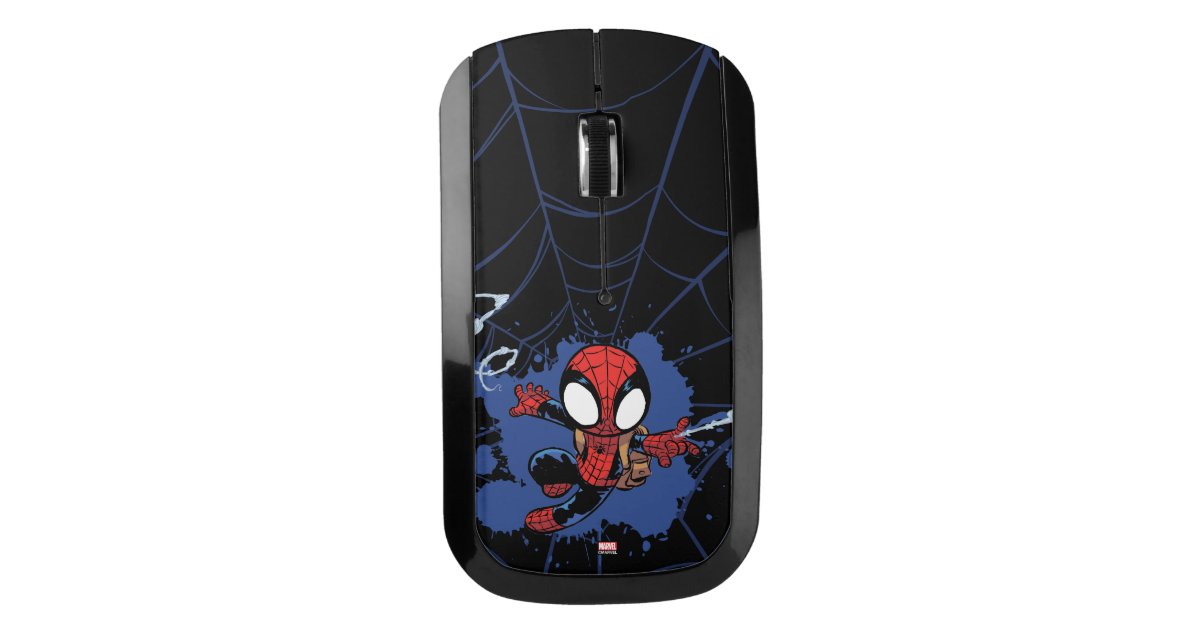 Spider-Man | Chibi Spider-Man Web-Swinging Wireless Mouse | Zazzle