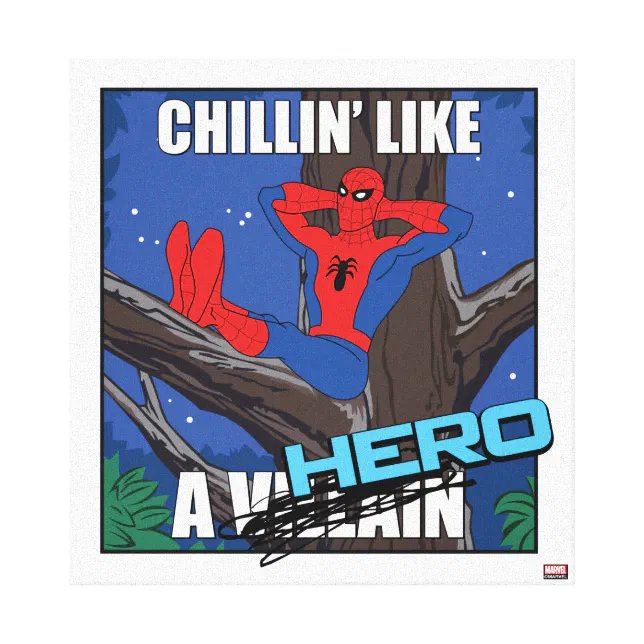 Spider-Man Chillin' Meme Graphic Canvas Print | Zazzle