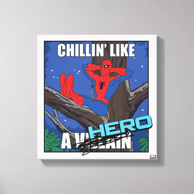 Spider-Man Chillin' Meme Graphic Canvas Print | Zazzle