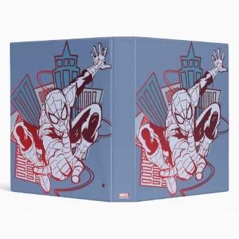 Spider-Man & City Sketch 3 Ring Binder | Zazzle