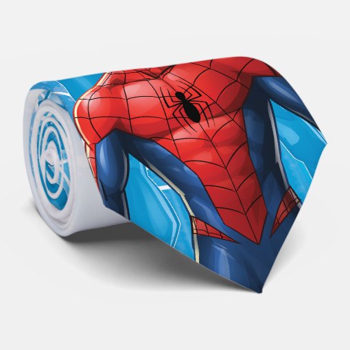 Spider-Man | Close-up Expression Comic Panel Neck Tie | Zazzle