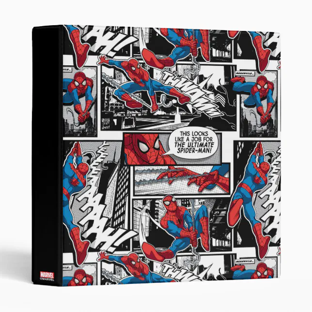 Spider-Man Comic Panel Pattern 3 Ring Binder | Zazzle