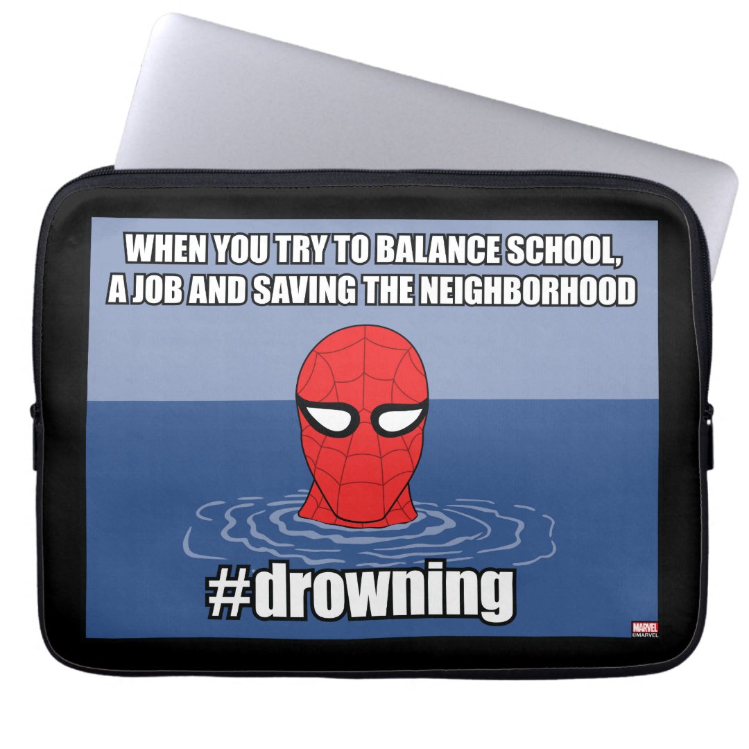 Spider-Man #drowning Meme Graphic Laptop Sleeve | Zazzle