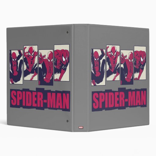 Spider-Man Four Panel Pose Graphic 3 Ring Binder | Zazzle