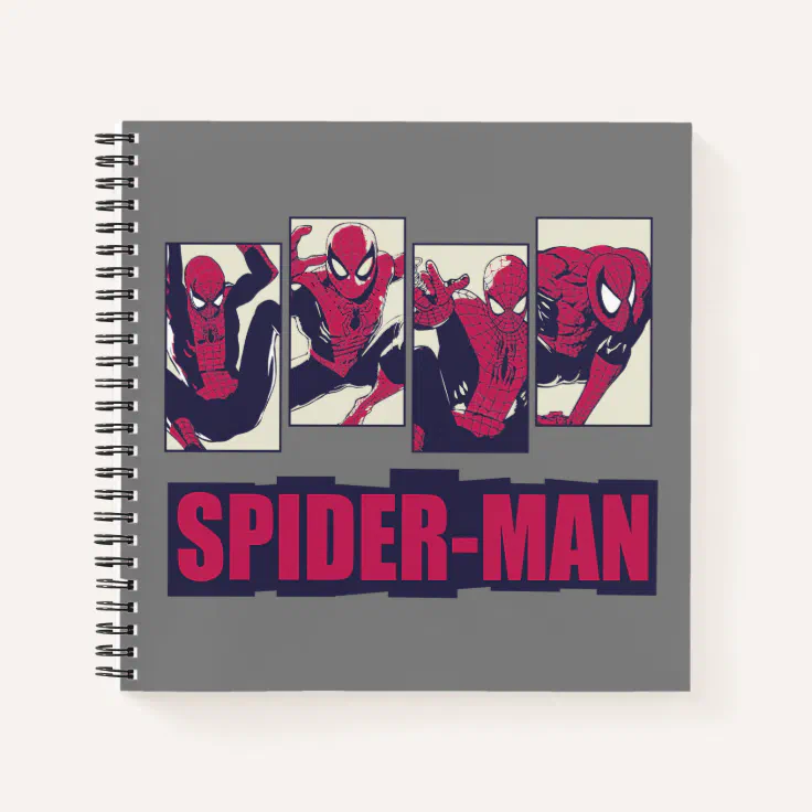 Spider-Man Four Panel Pose Graphic Notebook | Zazzle