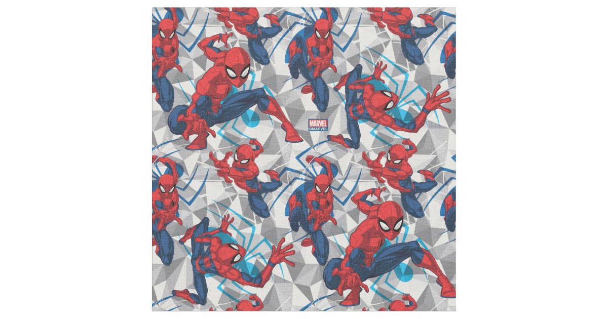 Spider-Man | Geometric Character Art Pattern Fabric | Zazzle