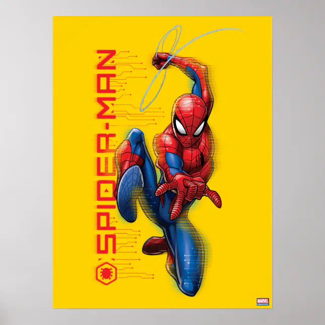Spider-Man | High-Tech Circuit Character Art Poster | Zazzle