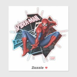 Spider-Man in Fractured Web Graphic Sticker | Zazzle