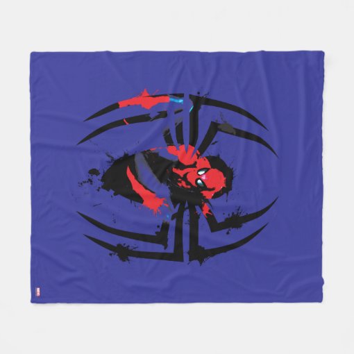 Spider-Man in Spider Shaped Ink Splatter Fleece Blanket | Zazzle