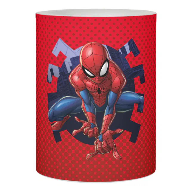 Spider-Man Leaping Out Of Spider Graphic Flameless Candle | Zazzle