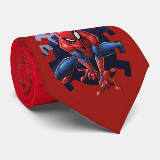 Spider-Man Leaping Out Of Spider Graphic Neck Tie | Zazzle