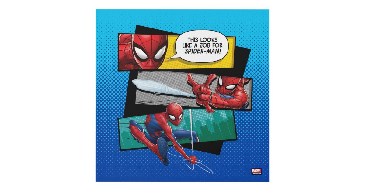 Spider-Man | "Looks Like A Job For Spider-Man" Panel Wall Art | Zazzle