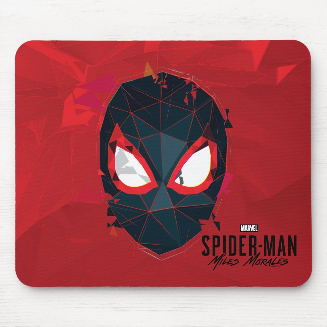 Spider-Man Miles Morales Shattered Mask Graphic Mouse Pad | Zazzle