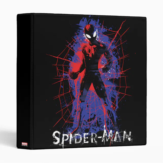 Spider-Man | Paint Splatter Character Art 3 Ring Binder | Zazzle