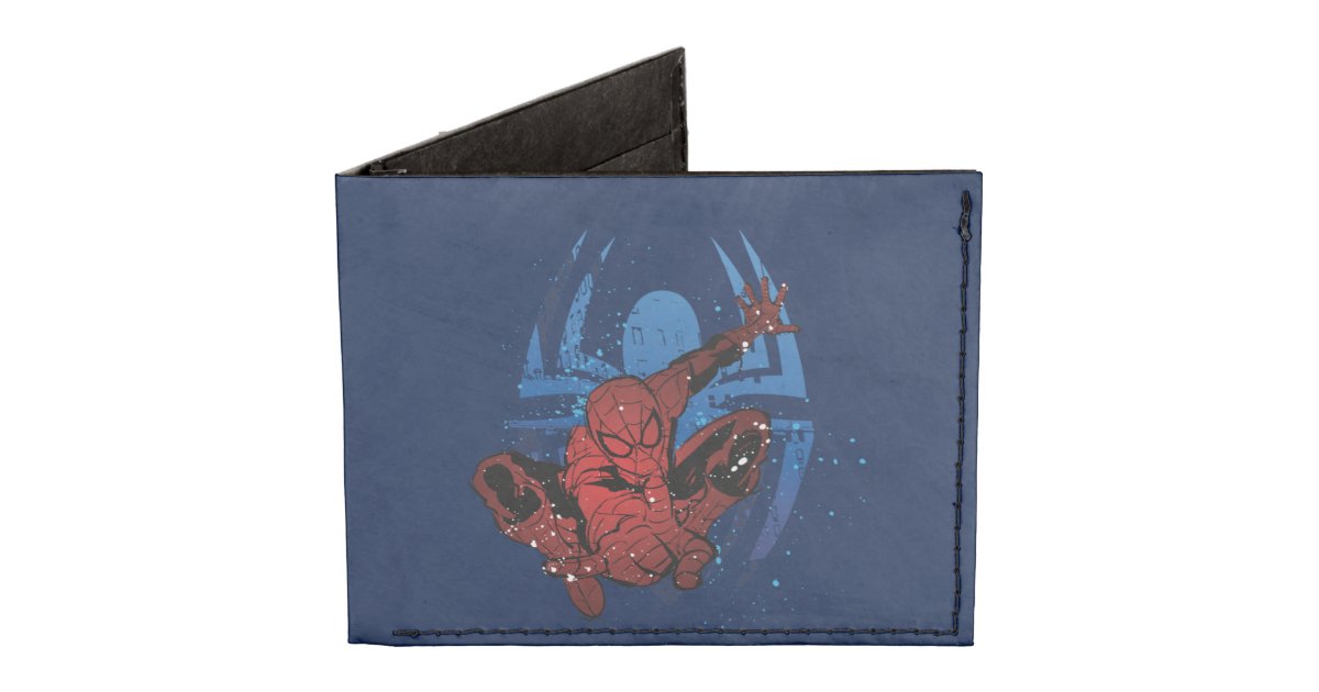 Spider-Man Paint Splatter & Logo Graphic Billfold Wallet | Zazzle