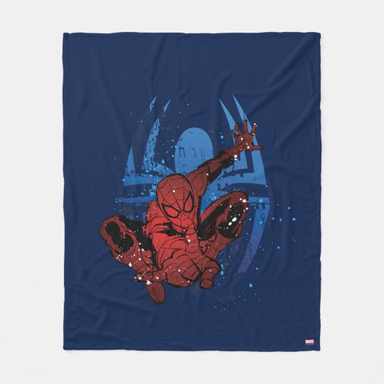 Spider-Man Paint Splatter & Logo Graphic Fleece Blanket | Zazzle.com