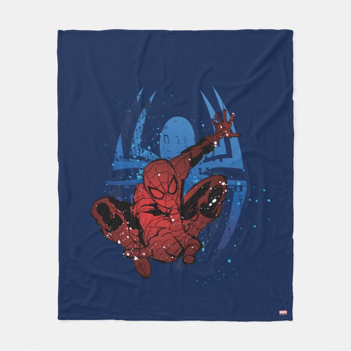Spider-Man Paint Splatter & Logo Graphic Fleece Blanket | Zazzle.com