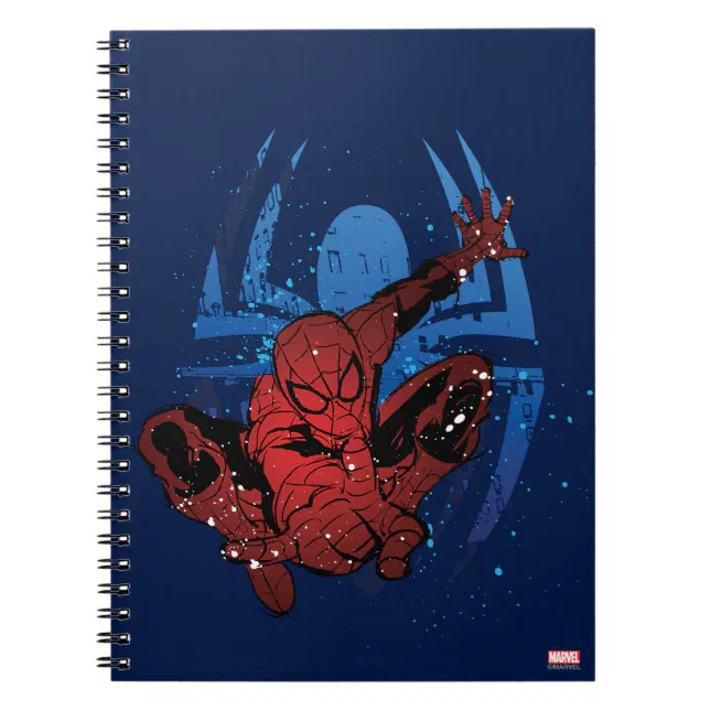 Spider-Man Paint Splatter & Logo Graphic Notebook | Zazzle