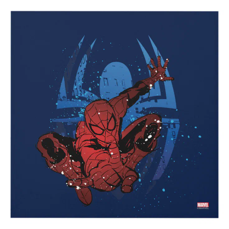 Spider-Man Paint Splatter & Logo Graphic Panel Wall Art | Zazzle