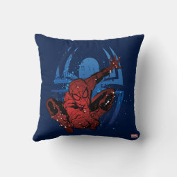 Spider-Man Paint Splatter & Logo Graphic Throw Pillow | Zazzle