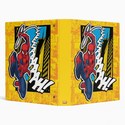 Spider-Man | Pop Art Web-Swinging Comic Panel 3 Ring Binder | Zazzle