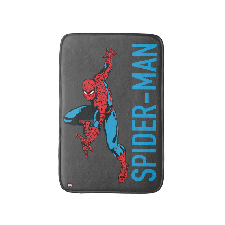 Spider-Man Pose With Name Bath Mat | Zazzle